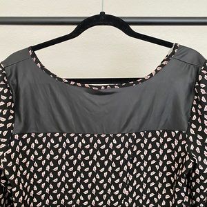 Tops | Mixed Material Tulip Split Back Shirt | Poshmark